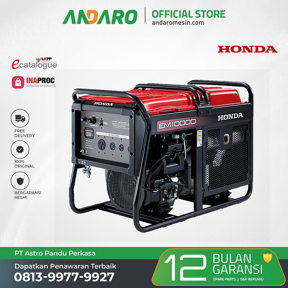 Genset Honda EM 10000 | Generator Engine Bensin 7200 Watt | Harga ...