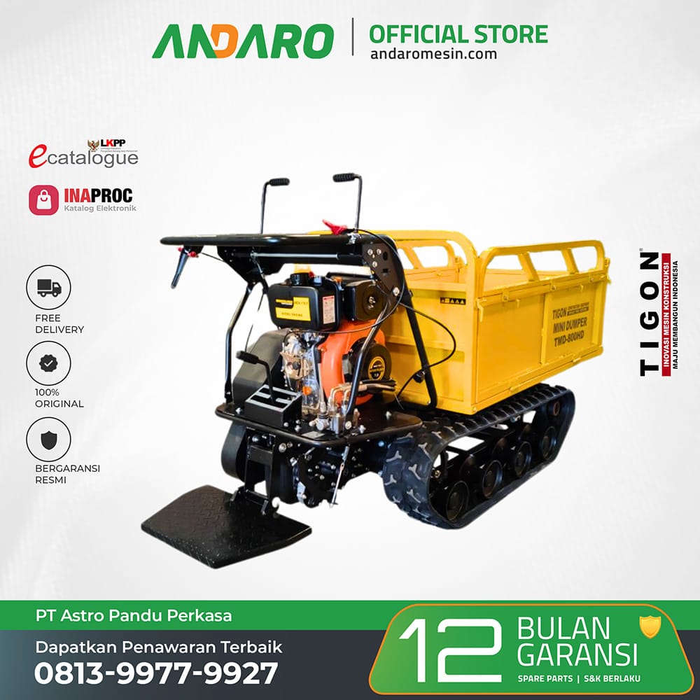 Mesin Angkut Sawit Hidrolik TMD-800 HD | Mini Dumper Crawler | Harga ...