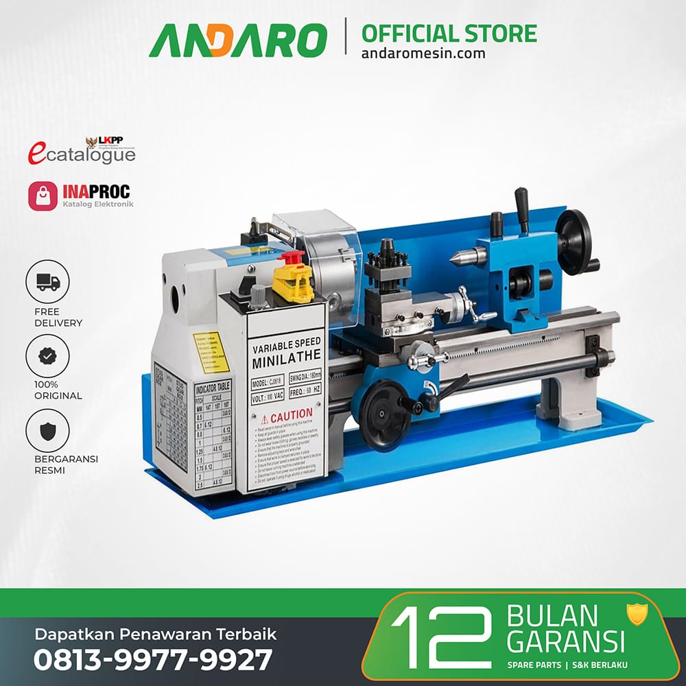 Mesin Bubut Besi Logam Bench Lathe ANDARO ABL-300 Mini | Harga Terbaru ...