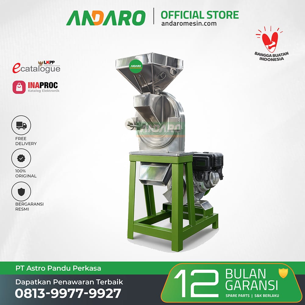 Mesin Disk Mill Penepung Sagu Kering AMDP-050S | SUS 304 | Harga ...