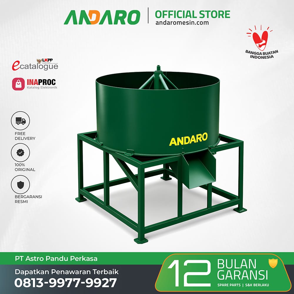 Mesin Mixer Batako ANDARO AMXB-500 | Harga Terbaru 2026 - Andaro Mesin