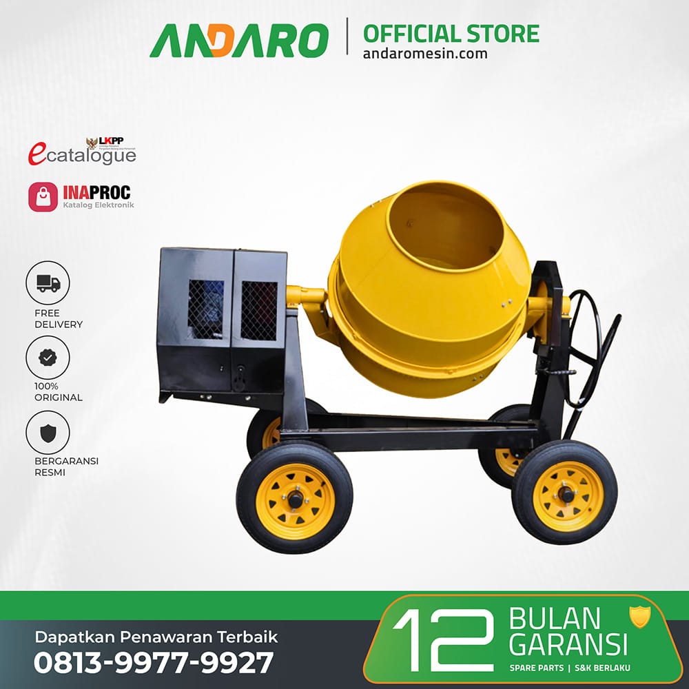 Mesin Molen Pengaduk Semen Beton ANDARO ACM-500L | 500 Liter | Harga ...