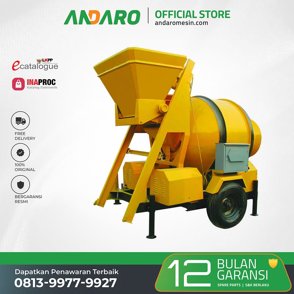 Mesin Molen Pengaduk Semen Beton ANDARO ACM-900L | 900 Liter | Harga ...