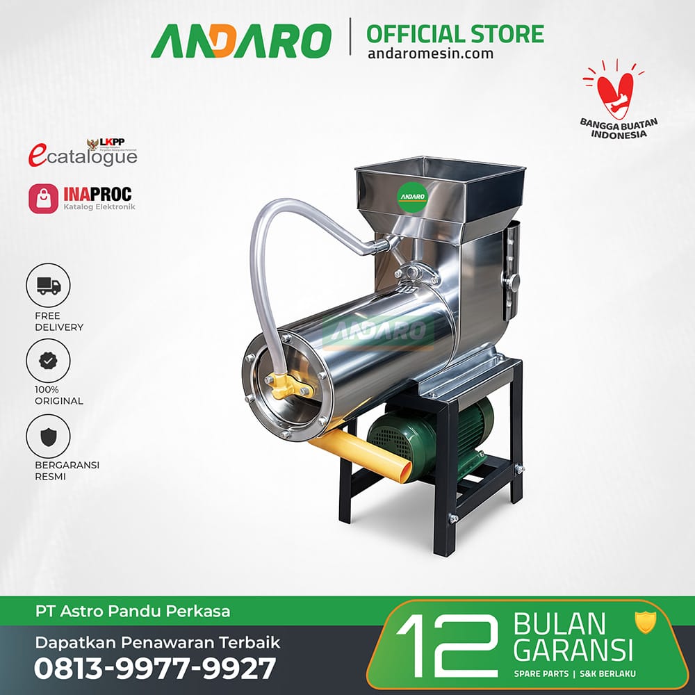 Mesin Pemarut Kombinasi Pemeras Sagu AMPK-300 | 300 Kg/Jam | Harga ...