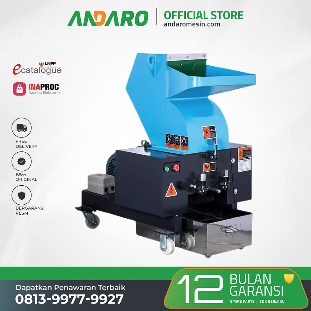 Mesin Pencacah Plastik ANDARO APC-600 | Crusher Daur Ulang 20HP | Harga ...