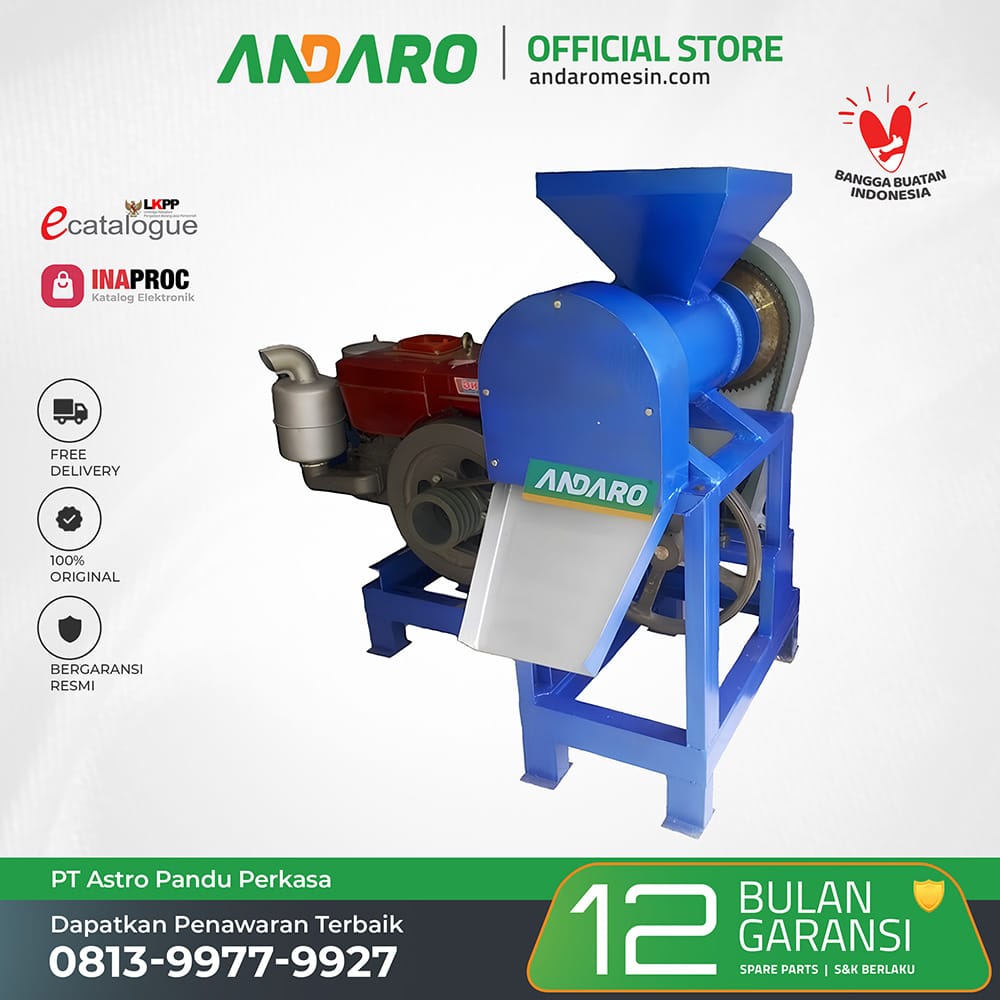 Mesin Pencetak Pelet ANDARO MPP-050 | Kapasitas 50 Kg/Jam - Andaro Mesin