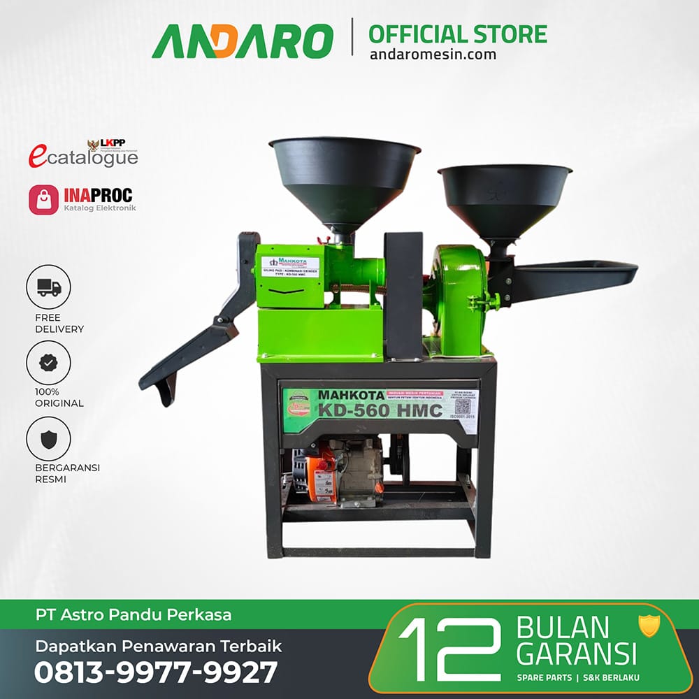 Mesin Penggiling Padi Kombinasi Grinder Penepung KD-560 HMC | Harga ...