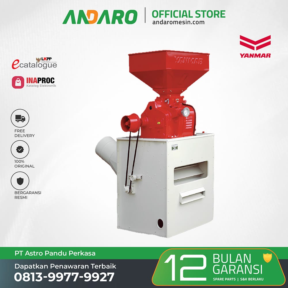 Mesin Pengupas Gabah YANMAR HW60AN | Penggiling Padi 1.200 kg/jam ...