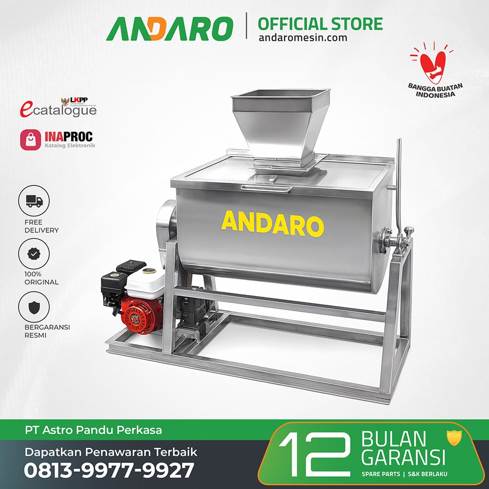 Mesin Ribbon Mixer Powder ARM-100P | 100 Kg/Proses Bensin | Harga ...