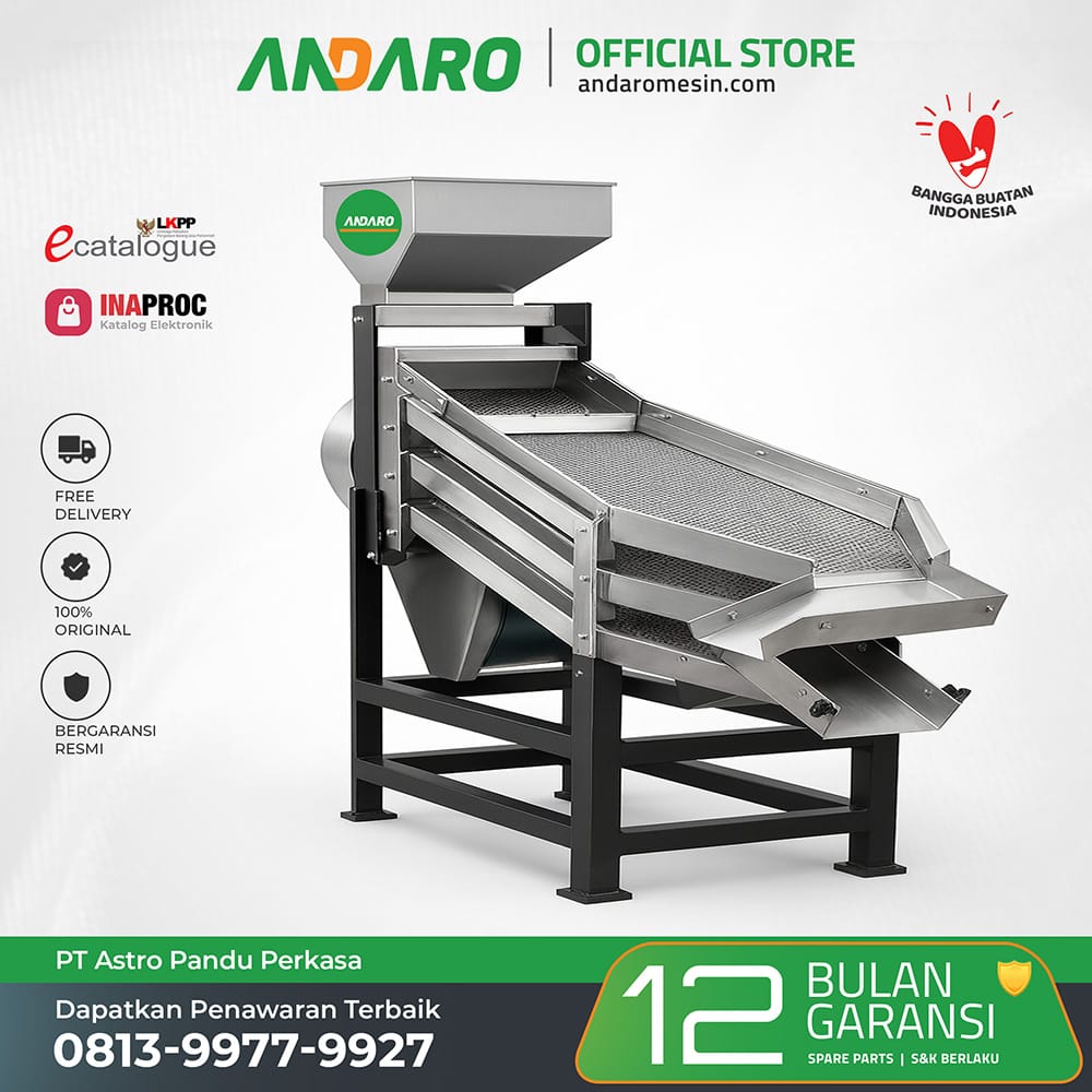 Mesin Sortasi Biji Kakao ANDARO MSGK-500KG | Grader 500 Kg/Jam | Harga ...