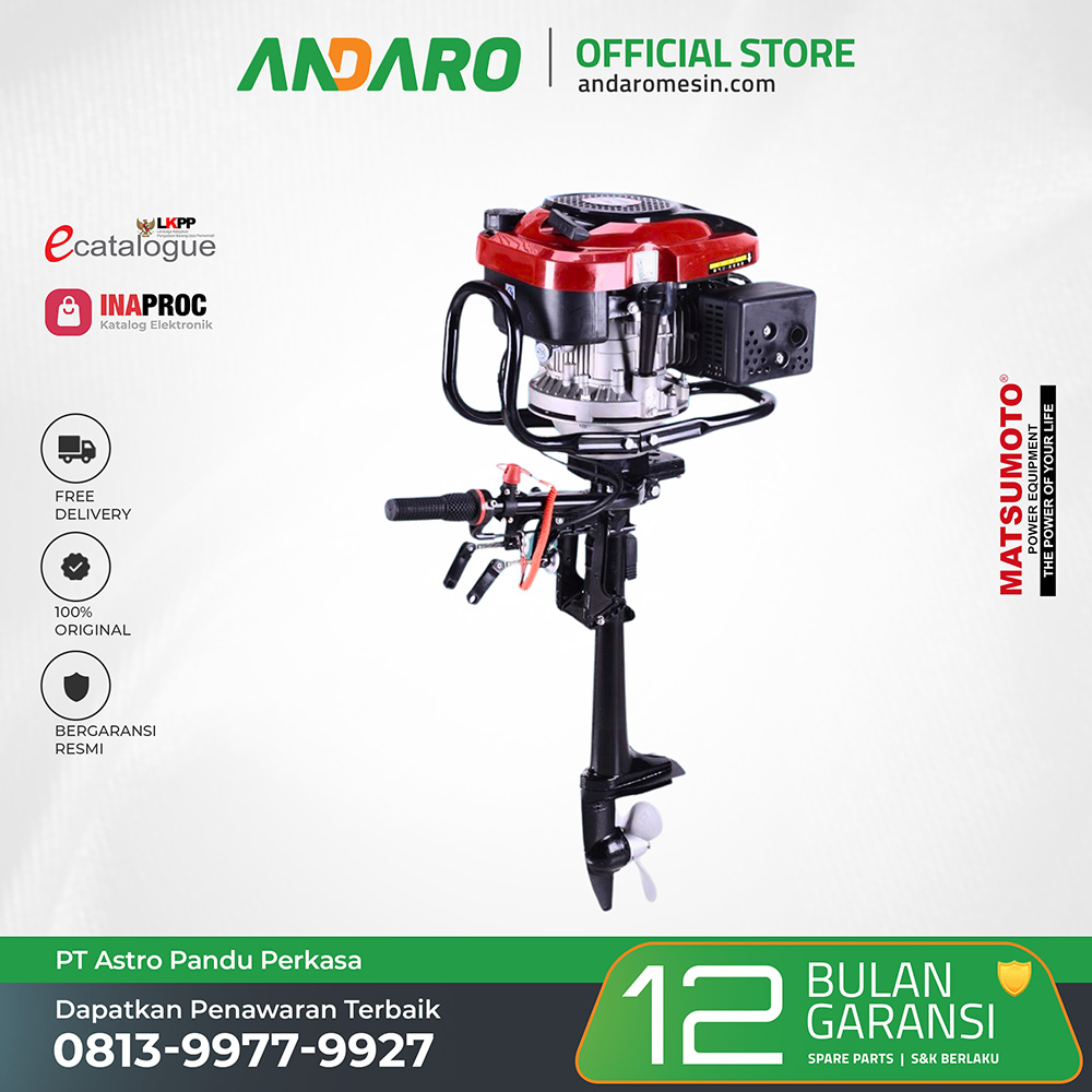 Mesin Tempel Perahu Outboard MOB-880G | 4 Tak 7.5HP - Andaro Mesin