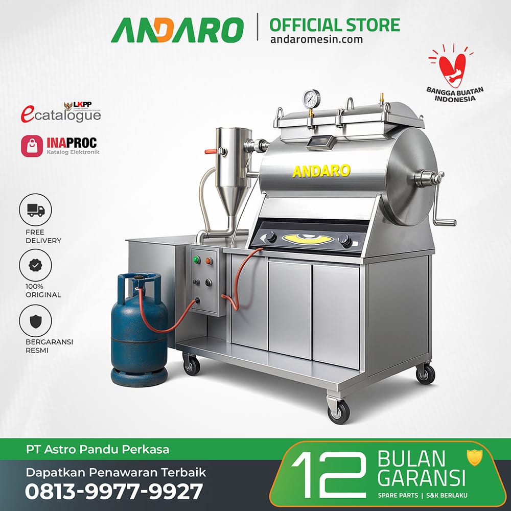 Mesin Vacuum Frying Keripik Buah ADR-MVF50 | 50-55 Kg/Proses | Harga ...