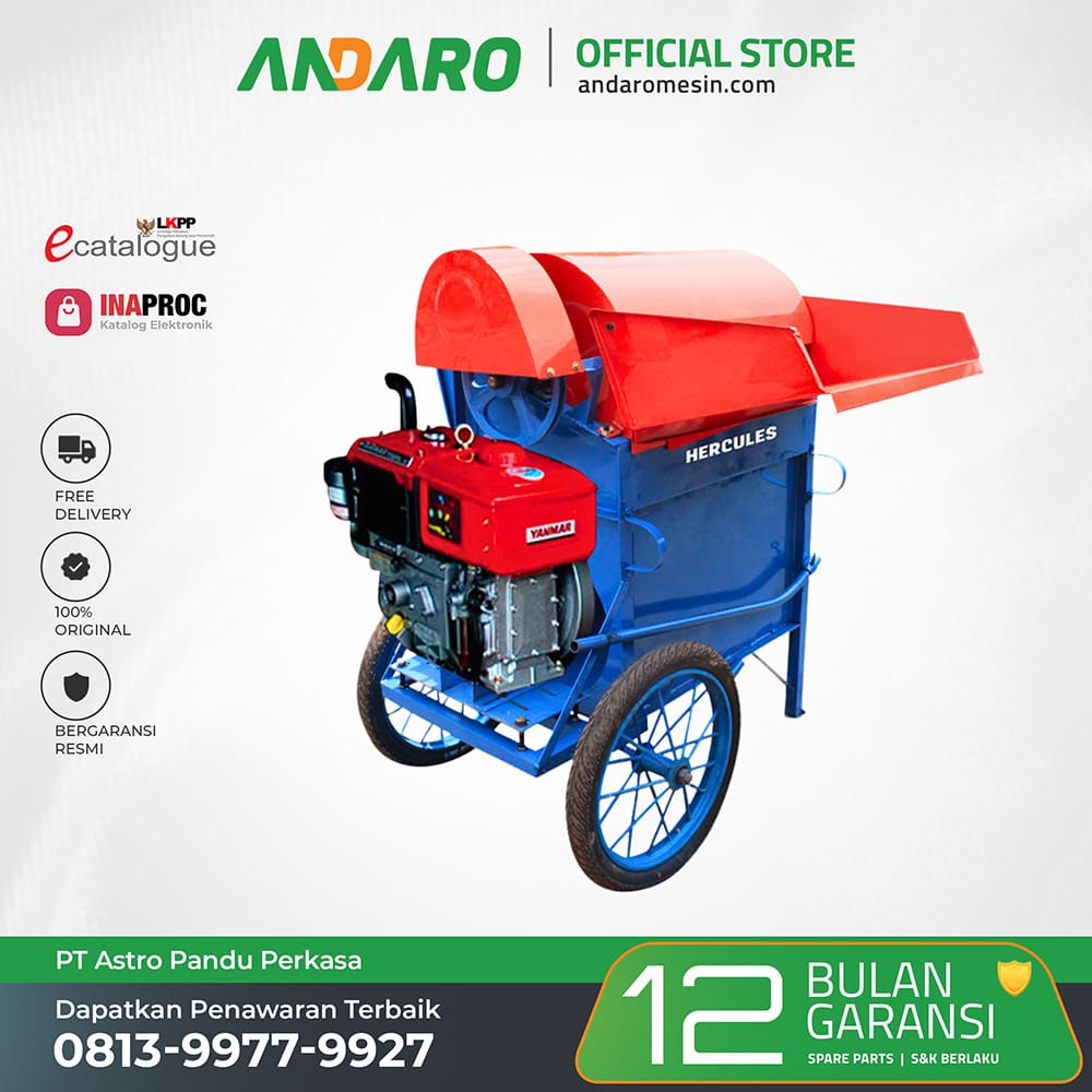 Molen Perontok Padi Hercules | Power Thresher 800 Kg/Jam | Harga ...