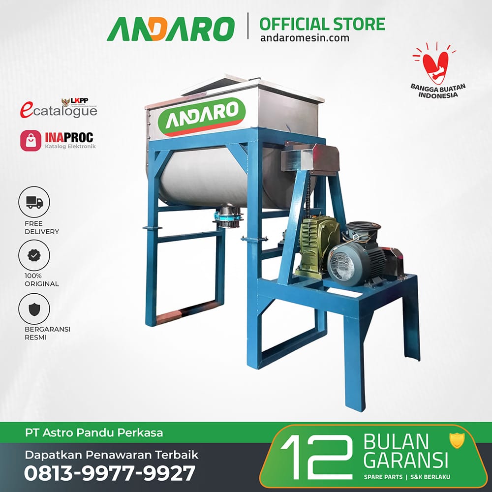 Ribbon Mixer Pengaduk Tepung ARM-500SS | 500 Kg/Proses | Harga Terbaru ...