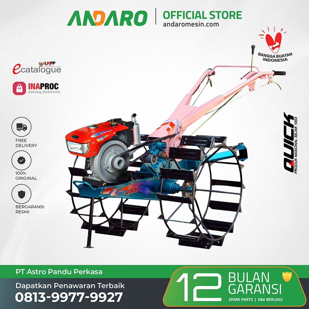 Traktor Sawah QUICK G 600 | Mesin Kubota RD 65 DI-2S | Harga Terbaru ...