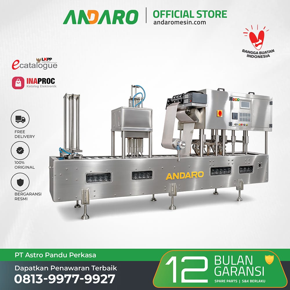 Mesin Cup Sealer AMDK MCS-8X2 | Penutup & Segel Gelas Plastik 16 Line ...