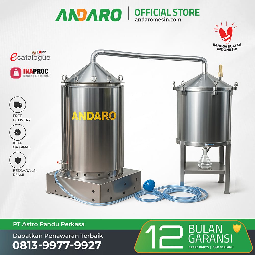 Mesin Destilasi Penyulingan Minyak Atsiri AMDA-200 | 200 Kg/Proses ...
