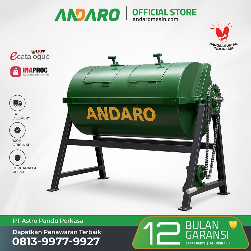 Mesin Fermentasi Kompos MFK-100 | Fermentor Sampah Organik 100 Kg/Jam ...