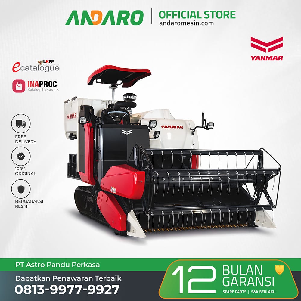 Mesin Panen Padi YANMAR YH850 | Combine Harvester 85 HP | Harga Terbaru ...