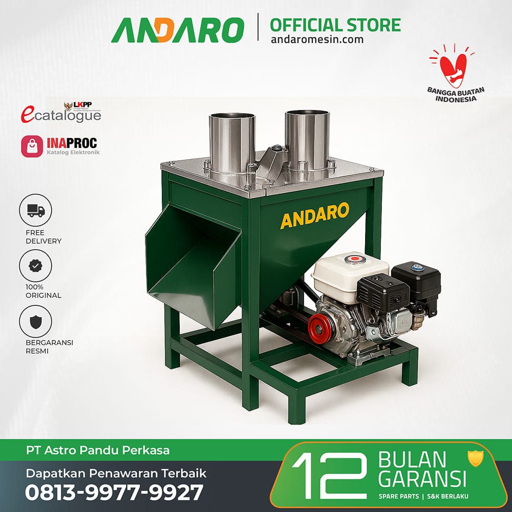 Mesin Perajang Porang MRP-500 | Kapasitas 500 Kg/Jam - Andaro Mesin