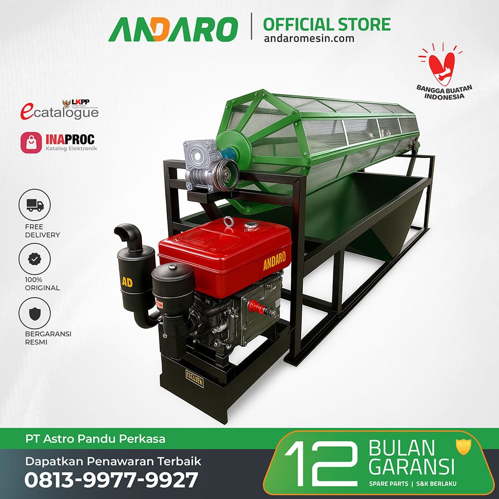 Mesin Screen Ayakan Pasir SAP-200K | Harga Terbaru 2026 - Andaro Mesin