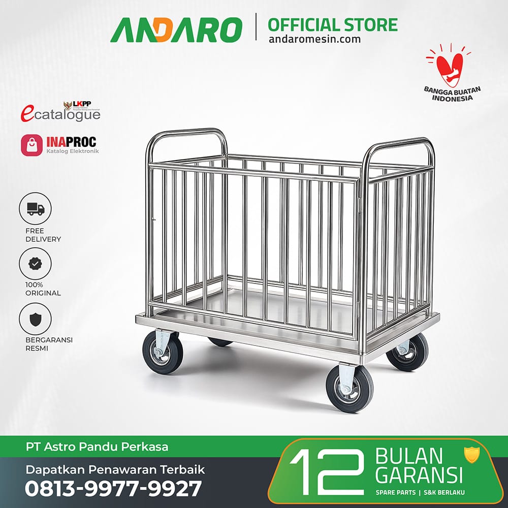 Trolley Ompreng MBG | Gerobak Troli Pengumpul Loyang Kotor | Harga ...