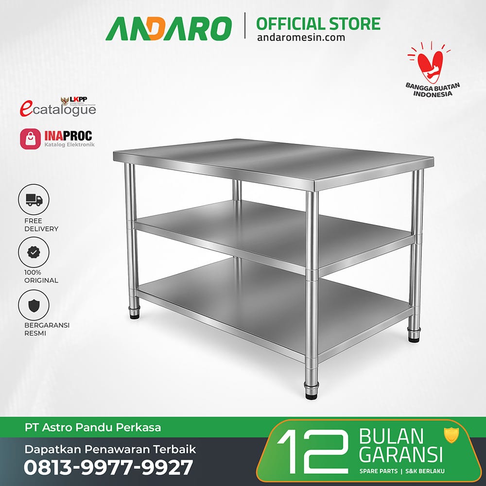 Working Table Stainless | Meja Stainless Persiapan Makanan untuk Dapur ...